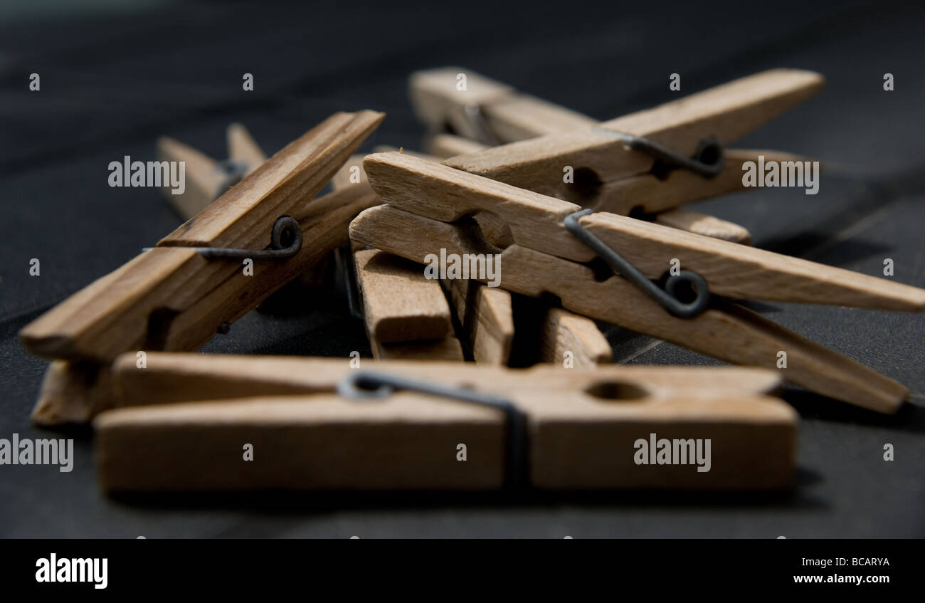 Old fashioned clothes pegs hi-res stock photography and images - Alamy