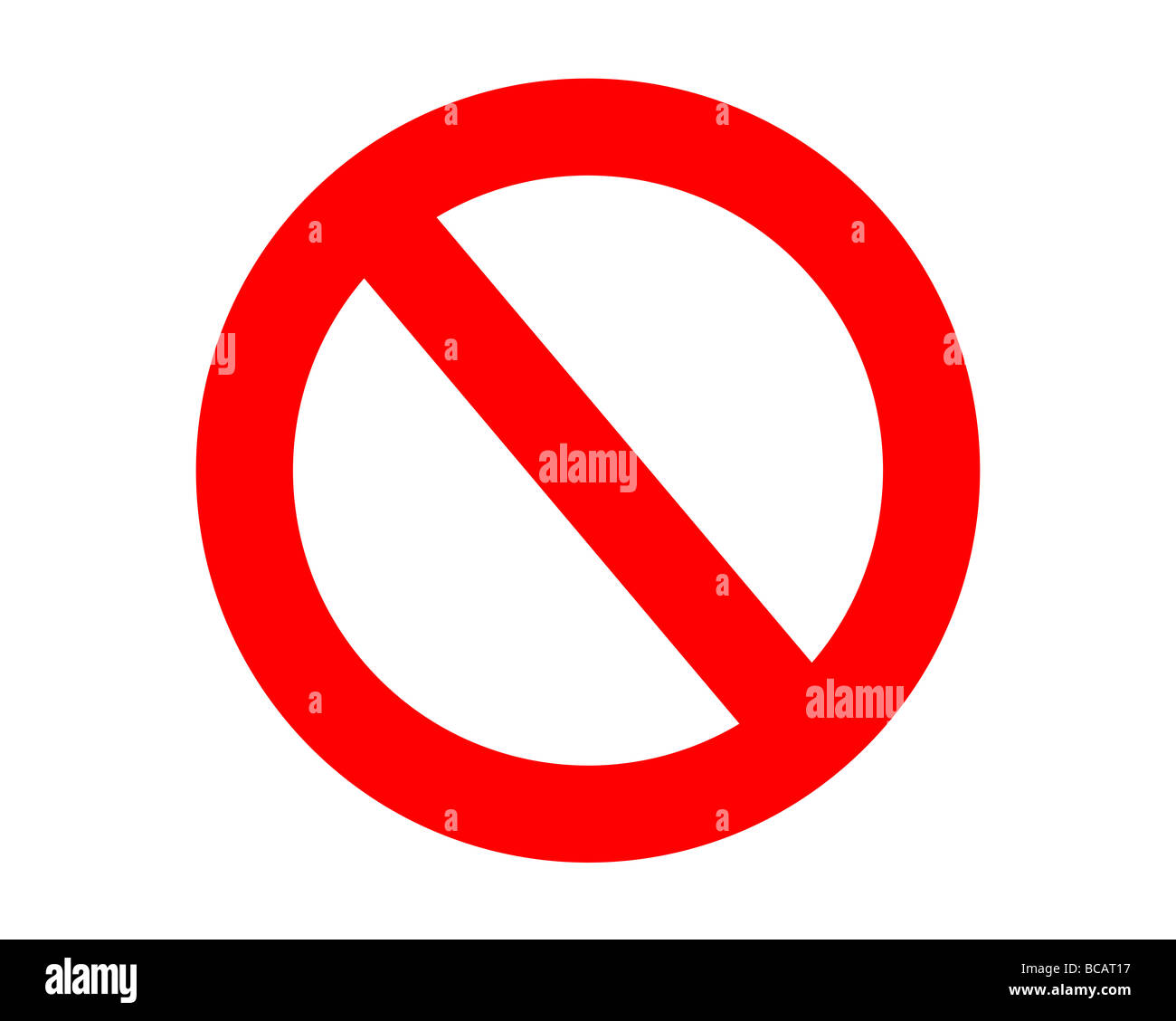 Red no entry sign isolated on white background Stock Photo - Alamy