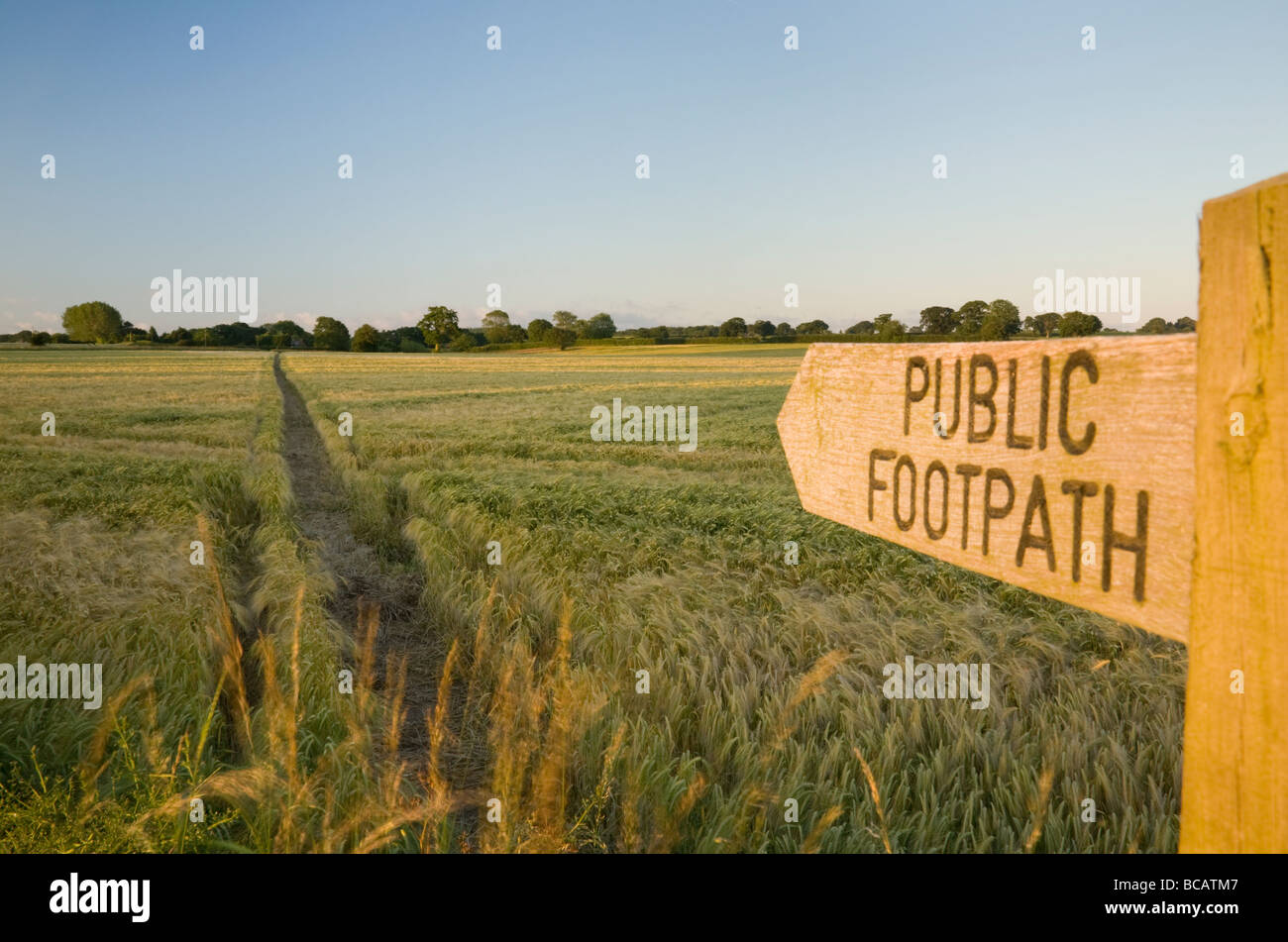 Public Footpath Sign through farmland Stock Photo - Alamy