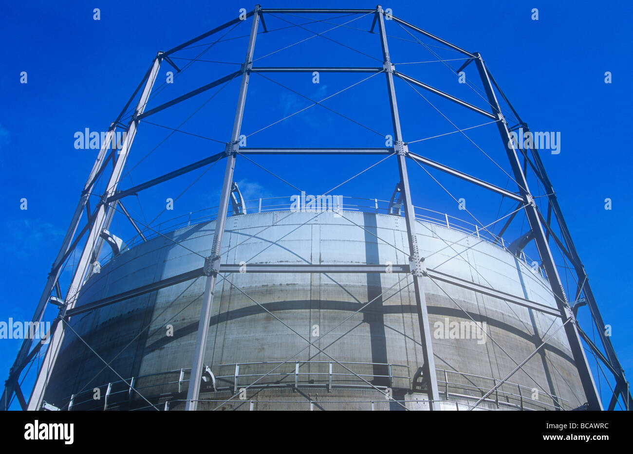 A gasometer in Leeds UK Stock Photo - Alamy