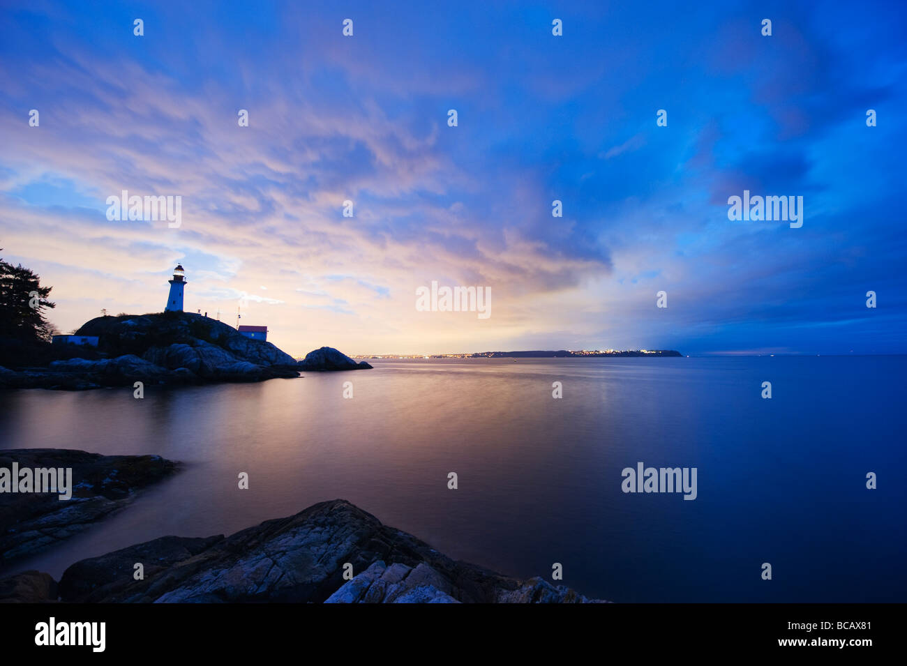 Point Atkinson lighthouse on the Strait of Georgia Vancouver British ...