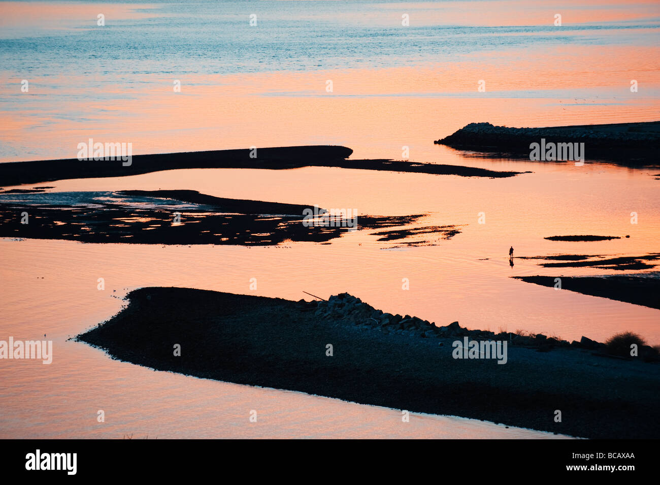 sunset over Burrard Inlet and the Strait of Georgia Vancouver British ...
