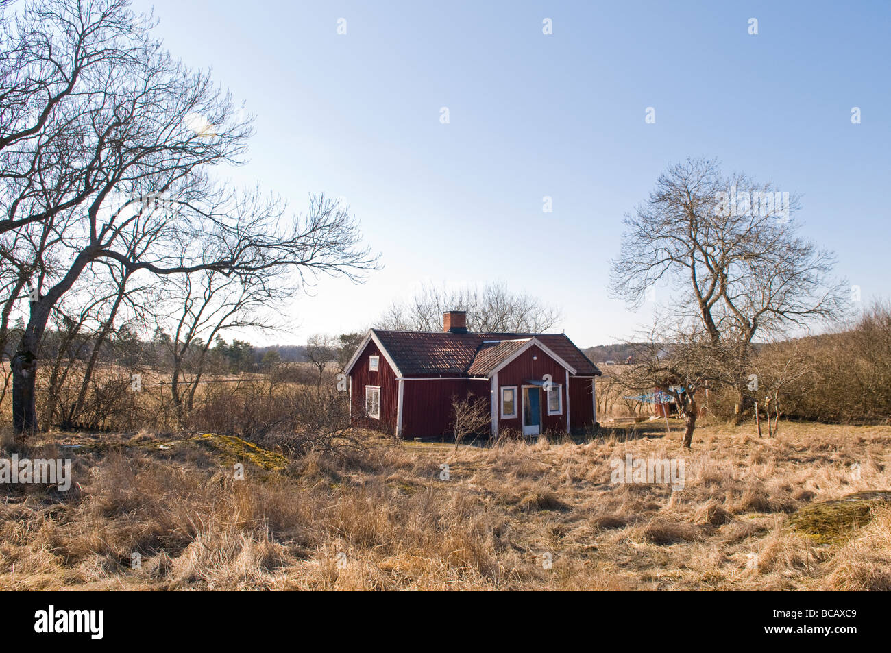 Lonely old wooden house in the countryside Stock Photo - Alamy