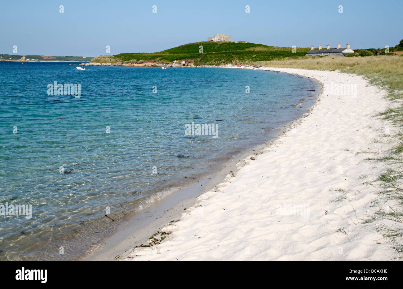 High tide at Green beach, Tresco Isles of Scilly Cornwall UK Stock ...