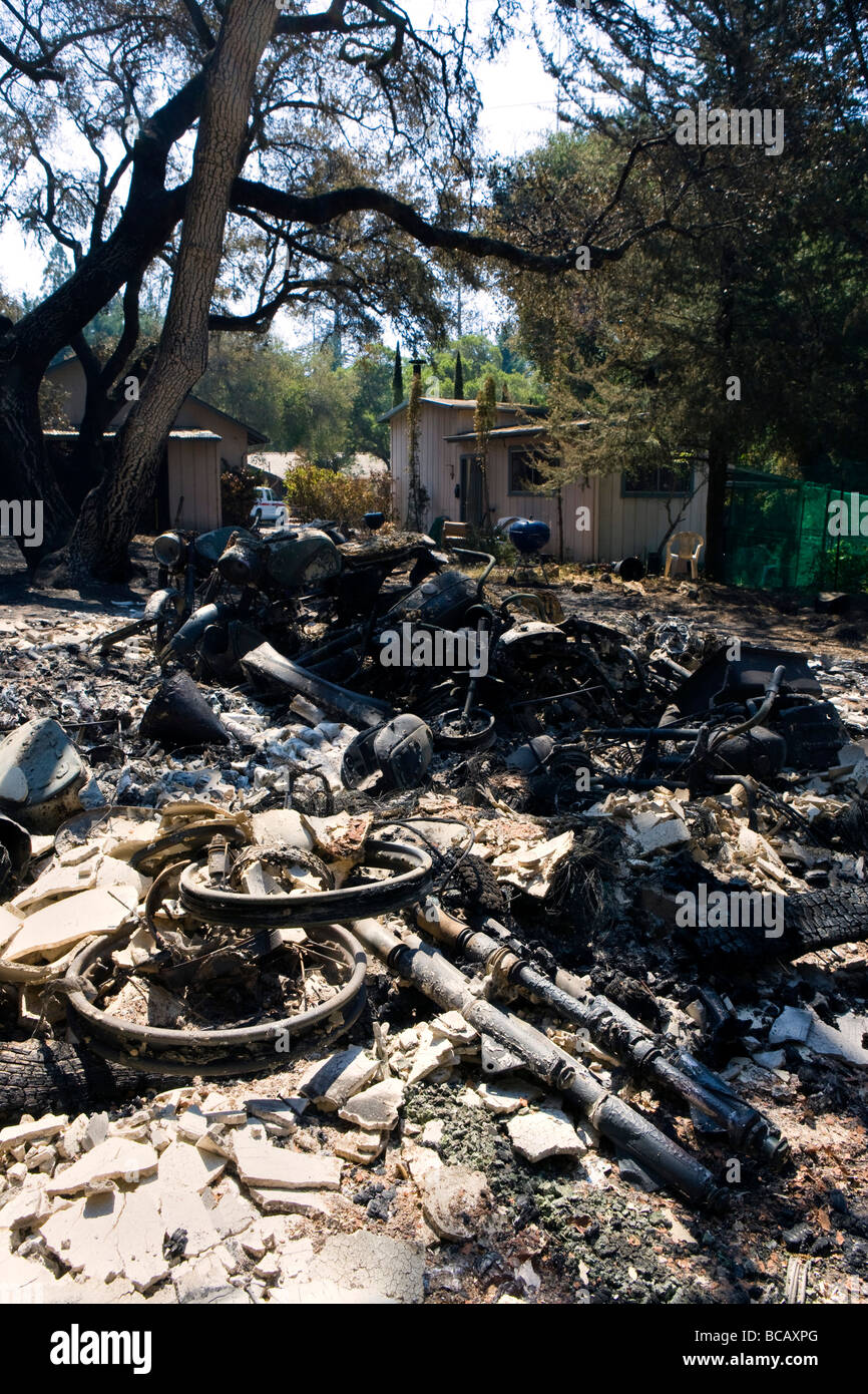 California wildfire destruction in Santa Cruz Mountains Stock Photo - Alamy