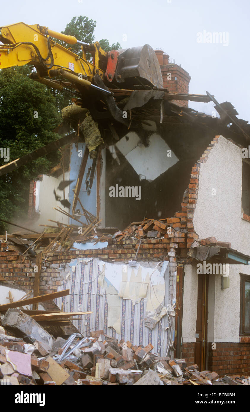 Demolishing old council houses on the Raffles sink estate in Carlisle ...