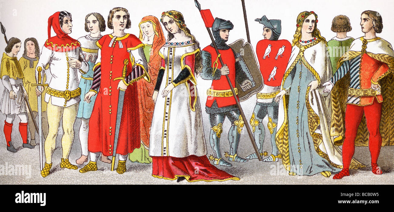 The Spanish figures, dating to A.D. 1300, represent, from left to right ...