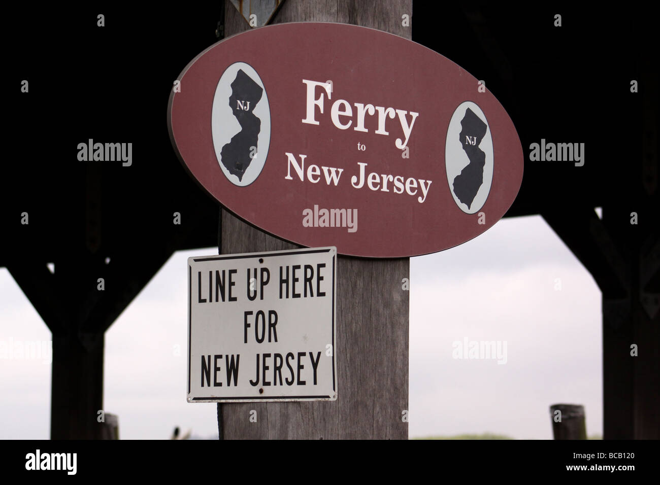 Signage at the Ferry Terminal on Ellis Island Stock Photo - Alamy