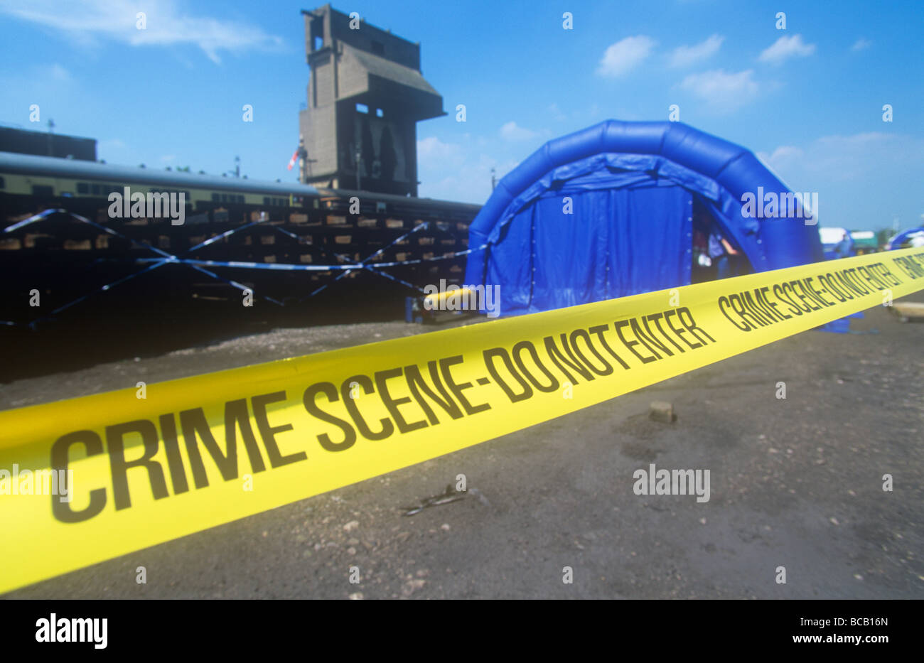 A crime scene taped off in Carnforth Lancashire UK Stock Photo - Alamy