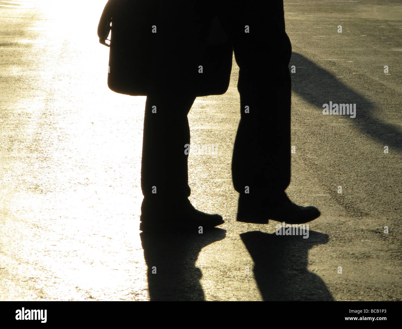one person walking in empty street road in city town Stock Photo - Alamy