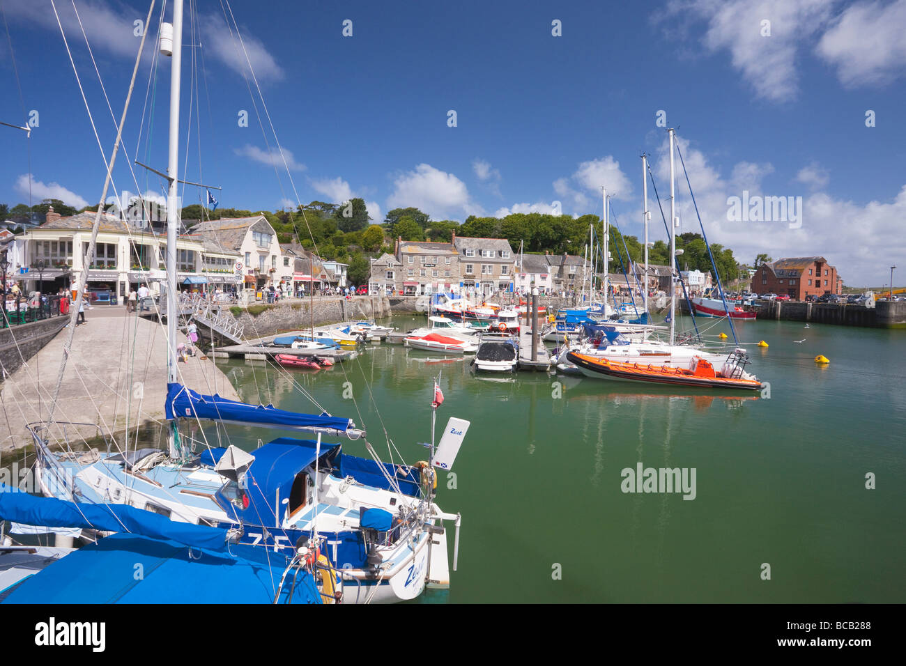 Padstow Harbour June summer sun Cornwall England UK United Kingdom GB ...