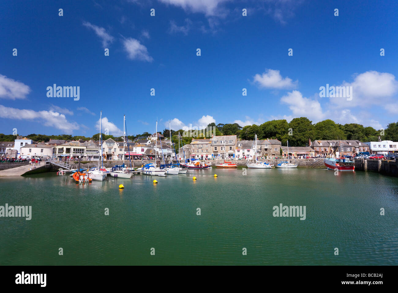 Padstow Harbour June summer sun Cornwall England UK United Kingdom GB ...
