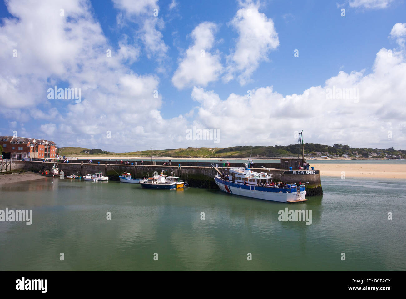 Jubilee Queen passenger boat Padstow Harbour harbor old in June Cornish ...