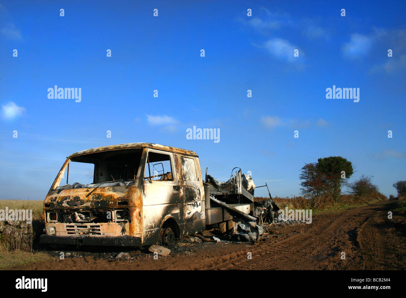 Burnt out truck Stock Photo - Alamy