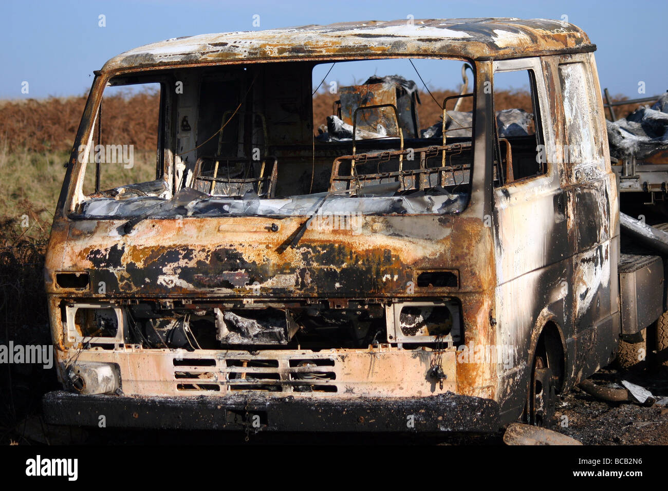 Burnt out truck Stock Photo - Alamy