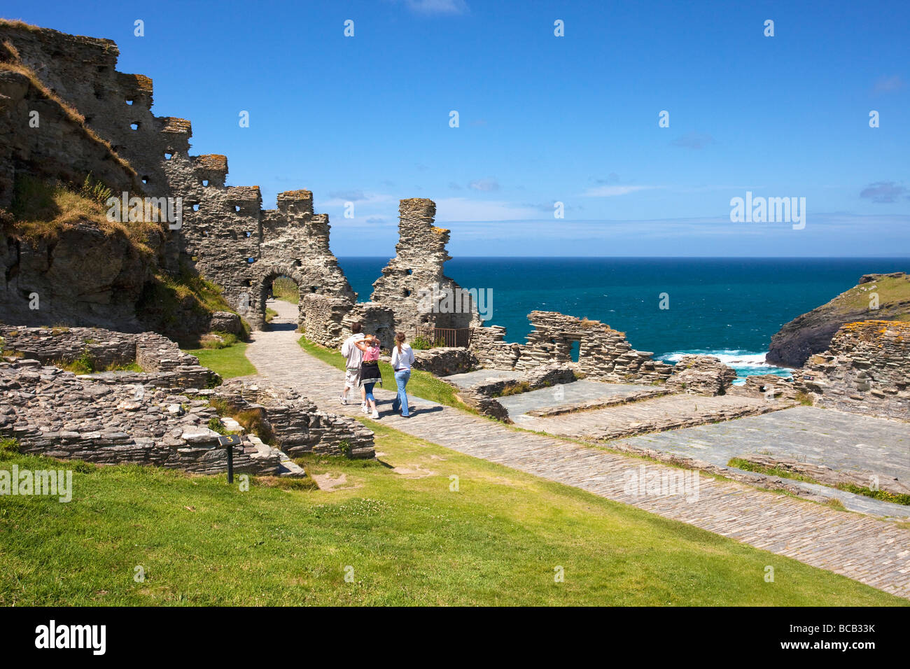 Tintagel Island and Castle legendary home of Camelot and birthplace of ...