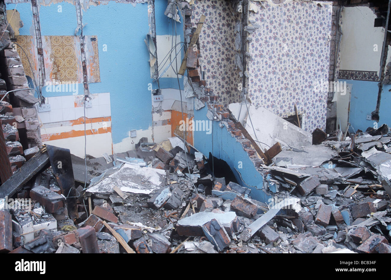 Demolishing old council houses on the Raffles sink estate in Carlisle ...