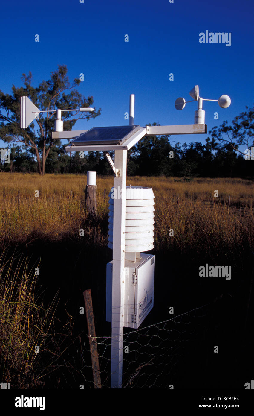 A remote Weather Station in an outback National Park grassland Stock ...