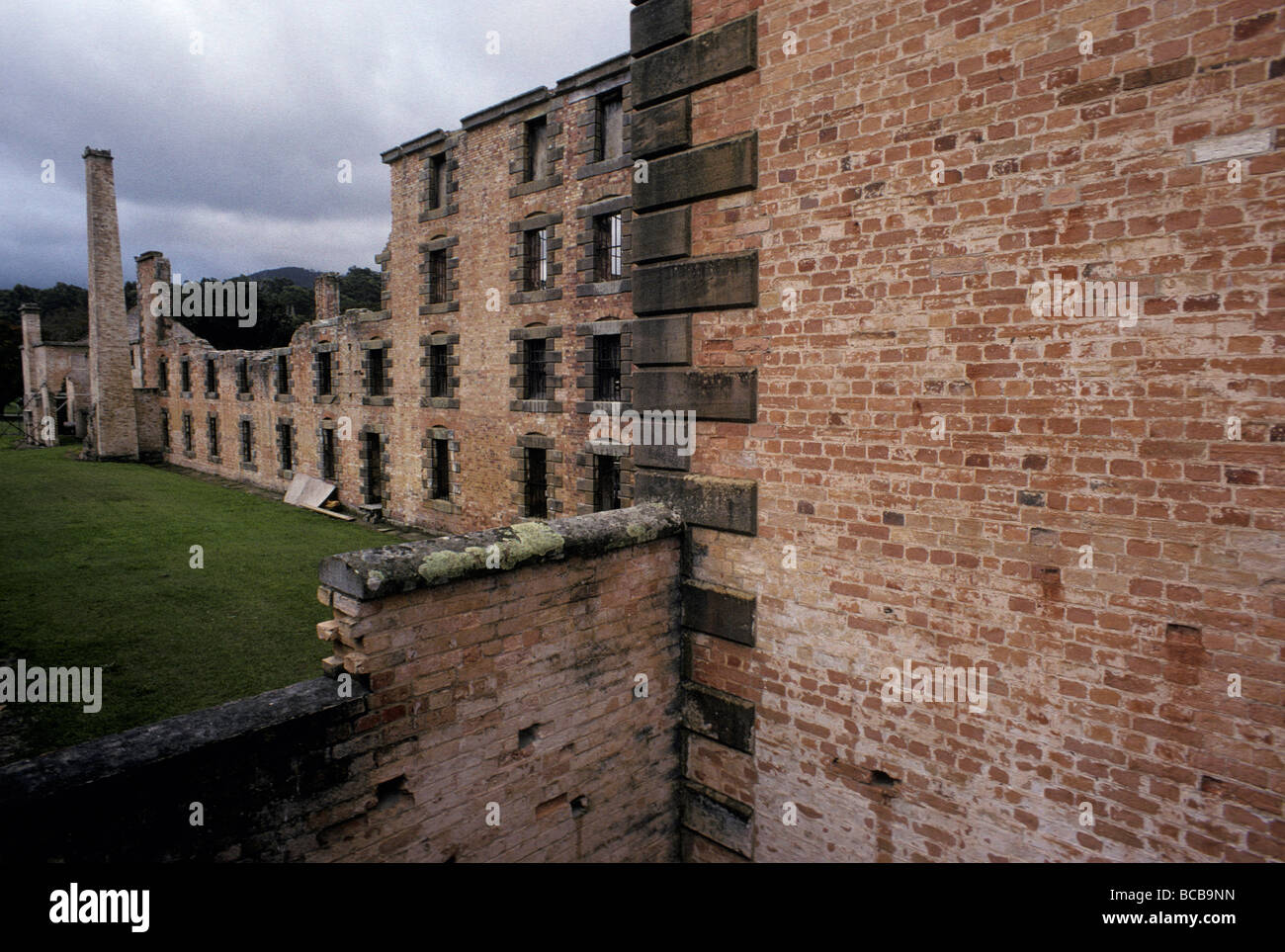 The formidable penitentiary walls at the Port Arthur penal settlement ...