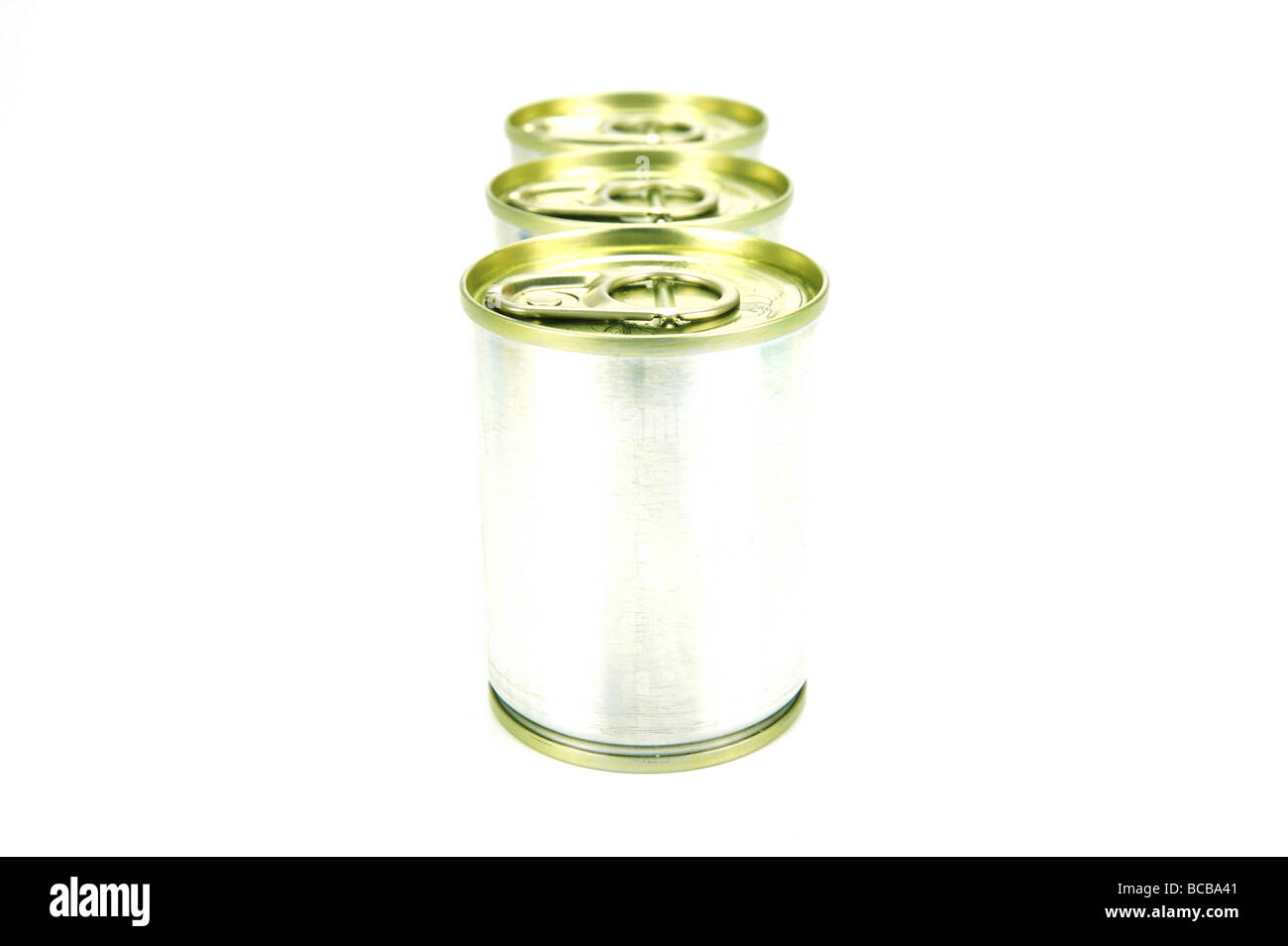 Canned food isolated against a white background Stock Photo - Alamy