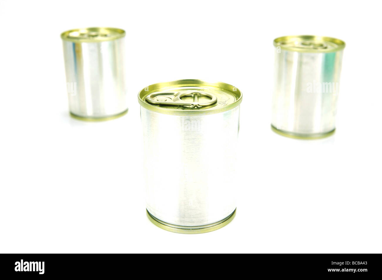 Canned food isolated against a white background Stock Photo - Alamy