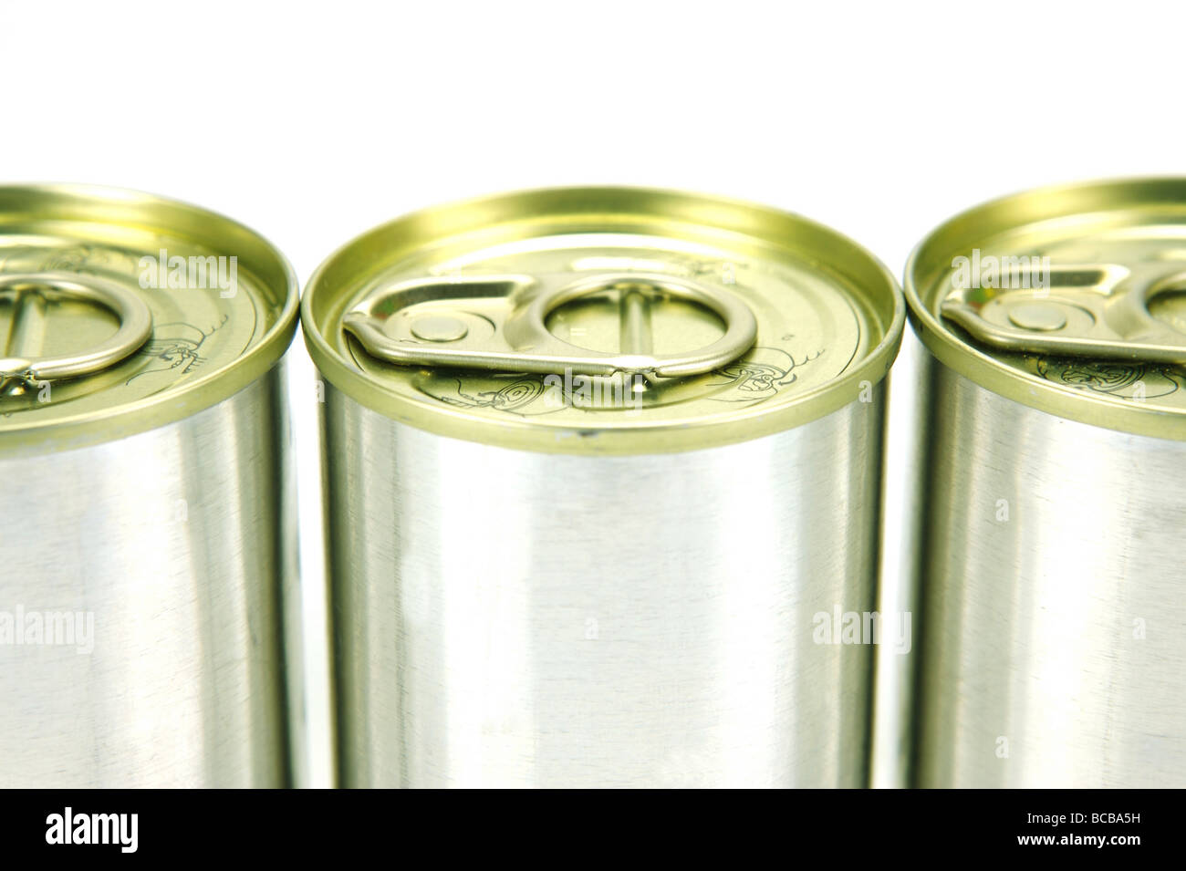 Canned food isolated against a white background Stock Photo - Alamy