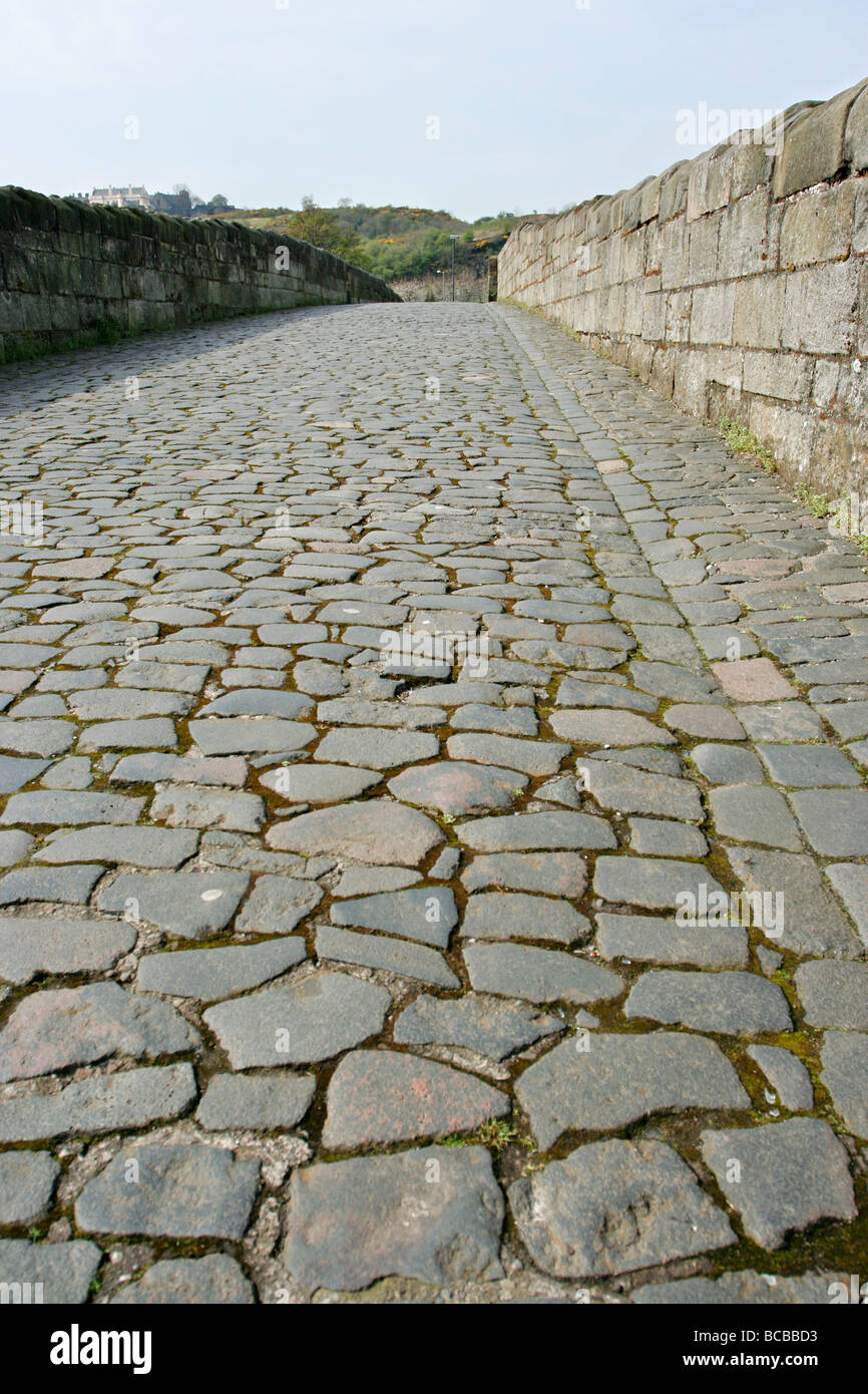 Cobble stone path on Stirling Bridge in Stirling, Scotland Stock Photo ...