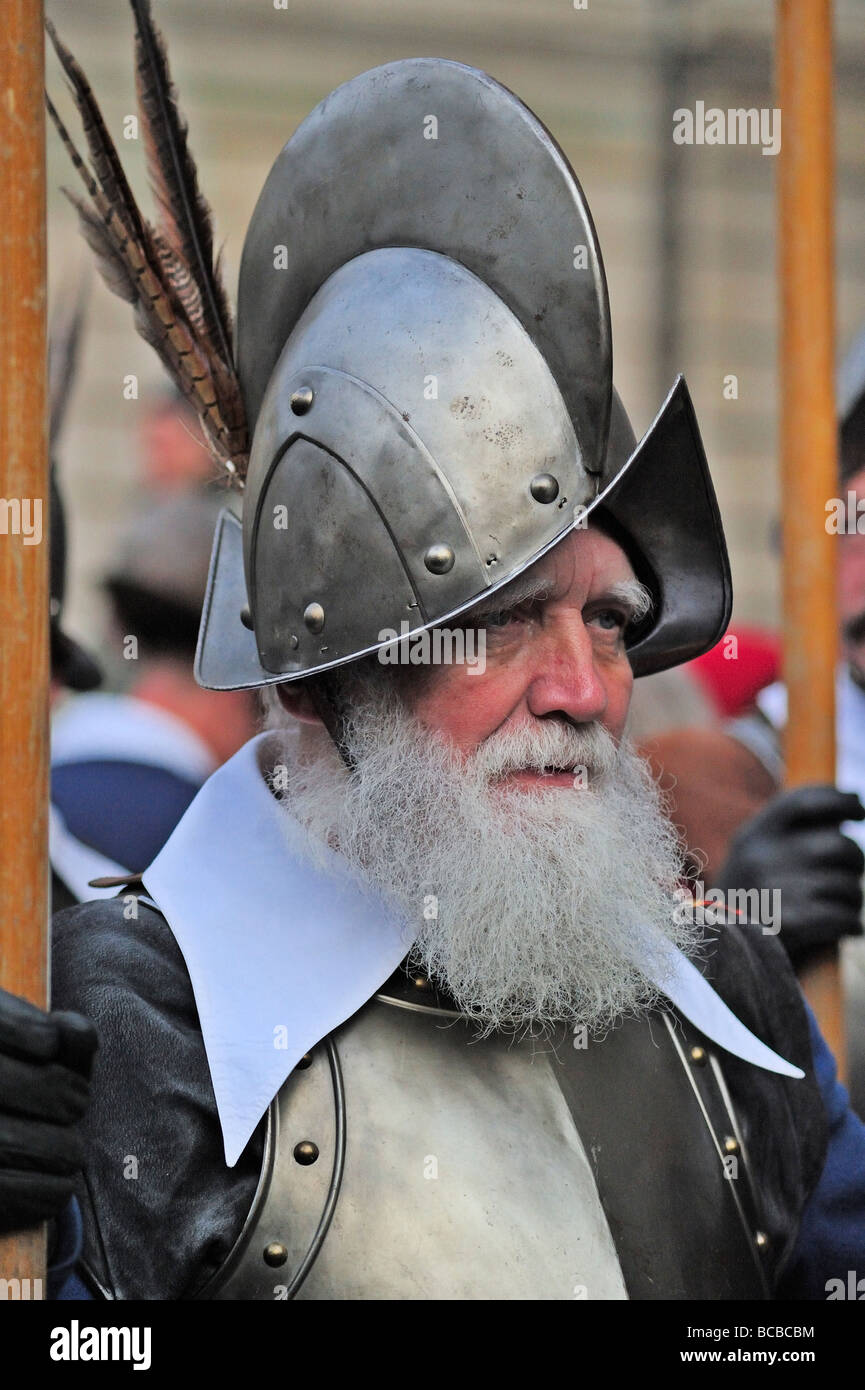 A bearded pikeman taking part in Geneva's annual Escalade Festival ...
