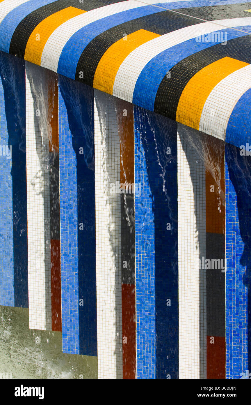 La Defense Colored Pool Paris France Stock Photo - Alamy