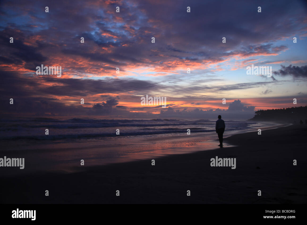 A beautiful sunset on Varkala beach, Thiruvananthapuram, Kerala, india ...