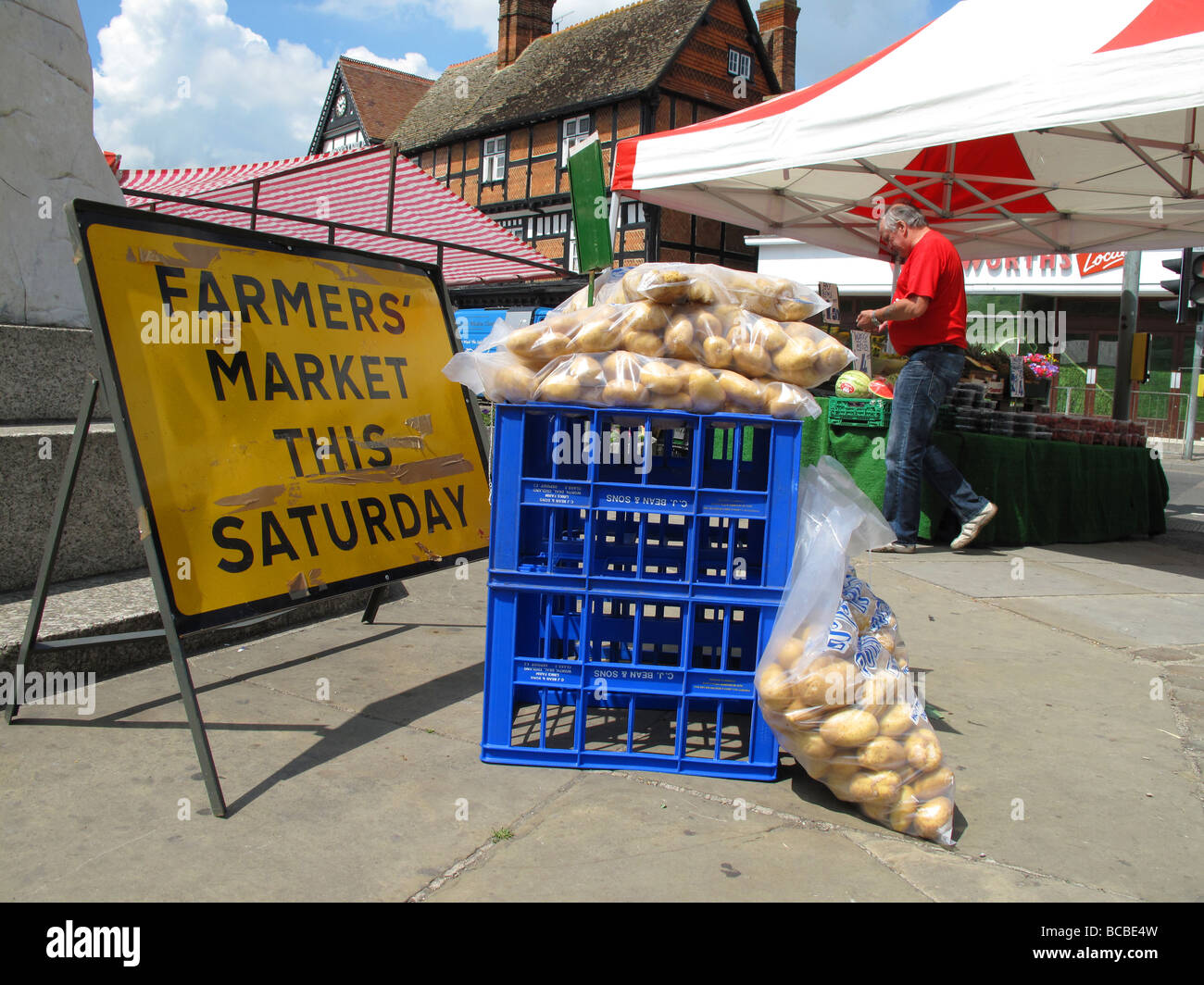 A traditional british market scene fruit and veg stall Stock Photo - Alamy