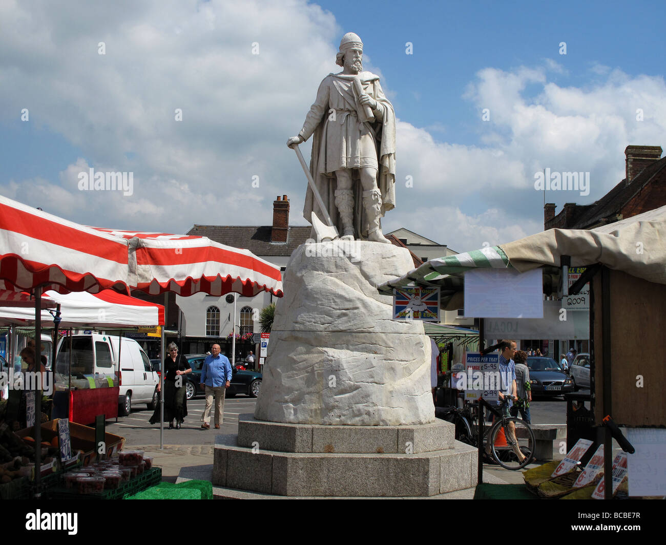 The Statue of King Alfred the Great which resides in Wantage Market ...