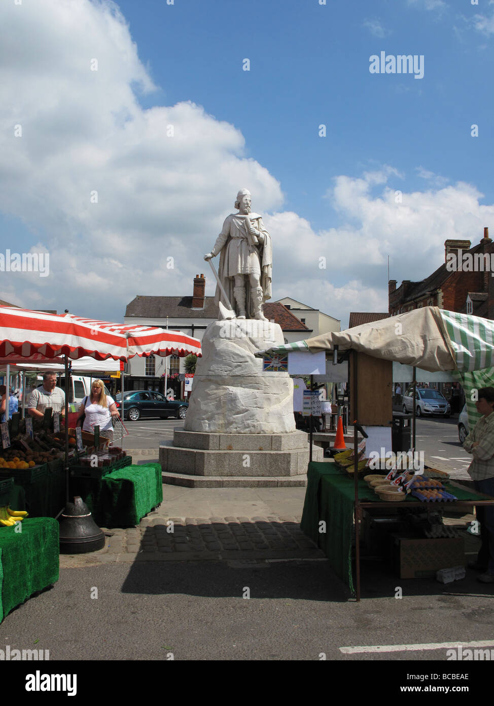The Statue of King Alfred the Great which resides in Wantage Market ...