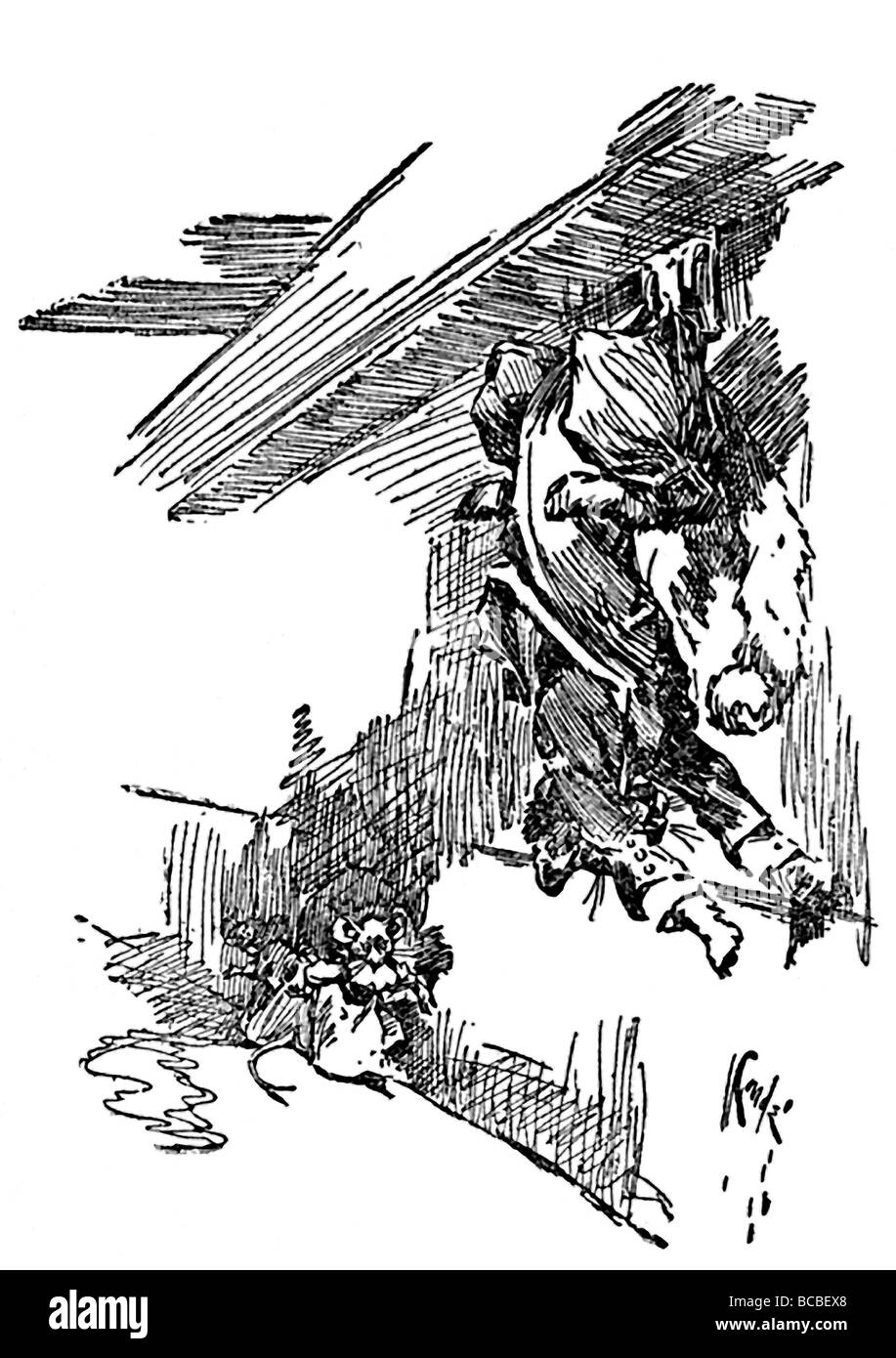 J.M. Conde's illustration of Aesop's fable the Cat and the Mice Stock ...