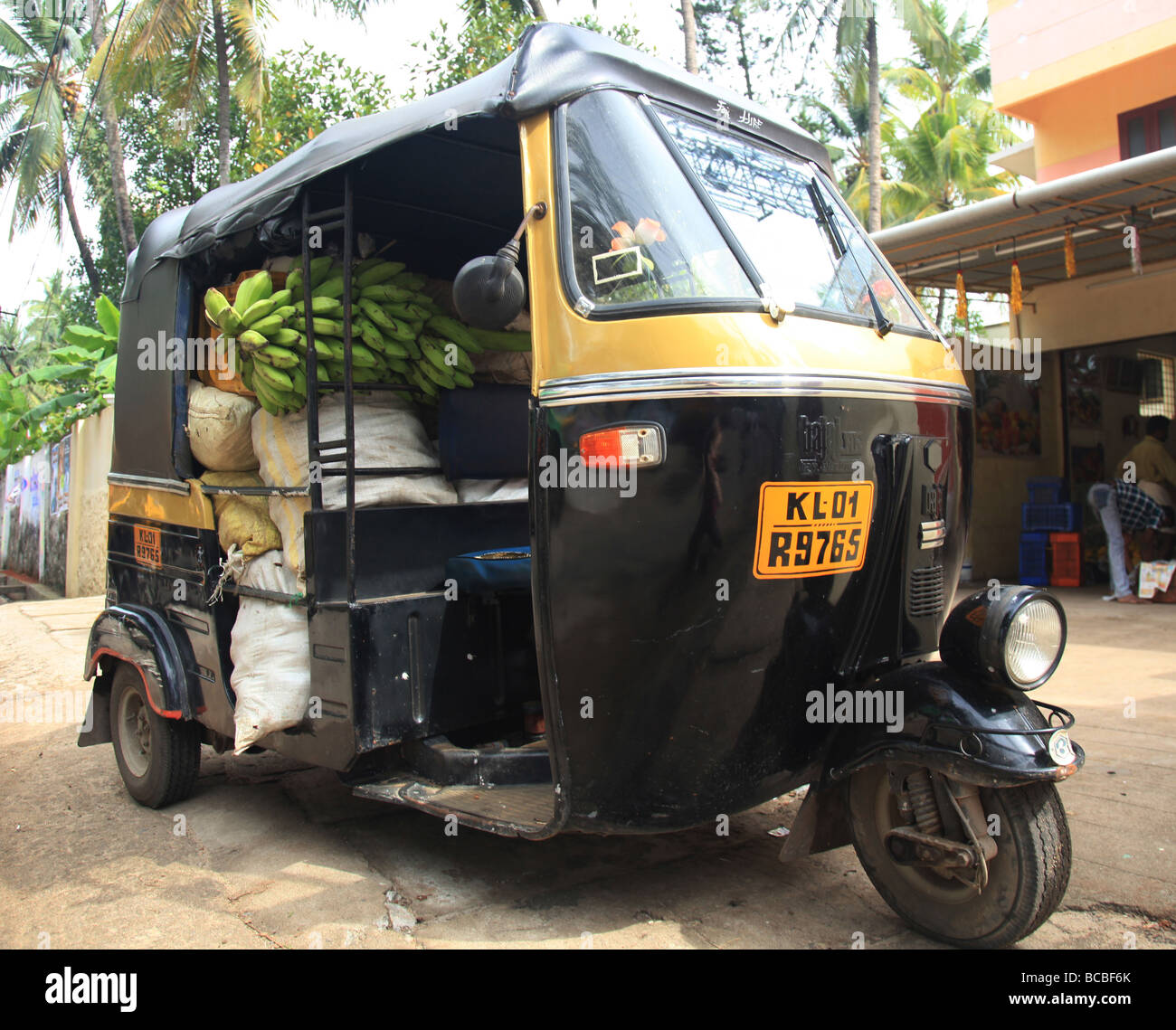 Tut tut loaded with green bananas Kerala India Stock Photo - Alamy