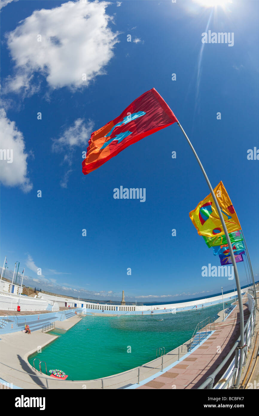 Jubilee Pool open air lido summer June sunshine Penzance Cornish ...