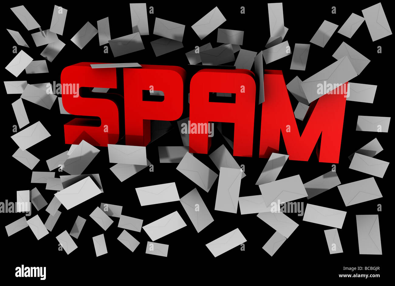 Illustration depicting the problem of spam Stock Photo - Alamy