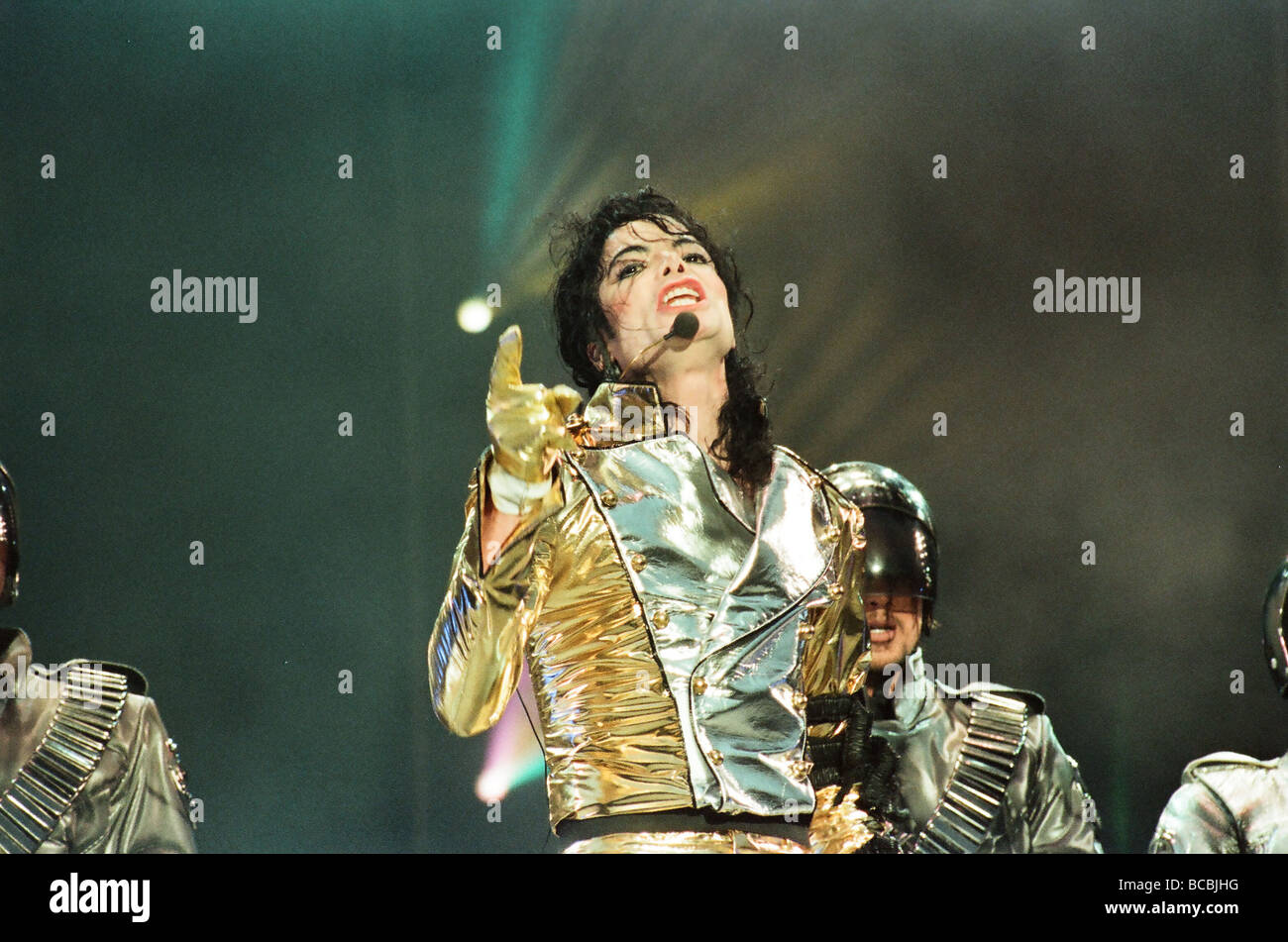 Michael Jackson seen here on stage at Sheffield 10th July 1997 Stock ...