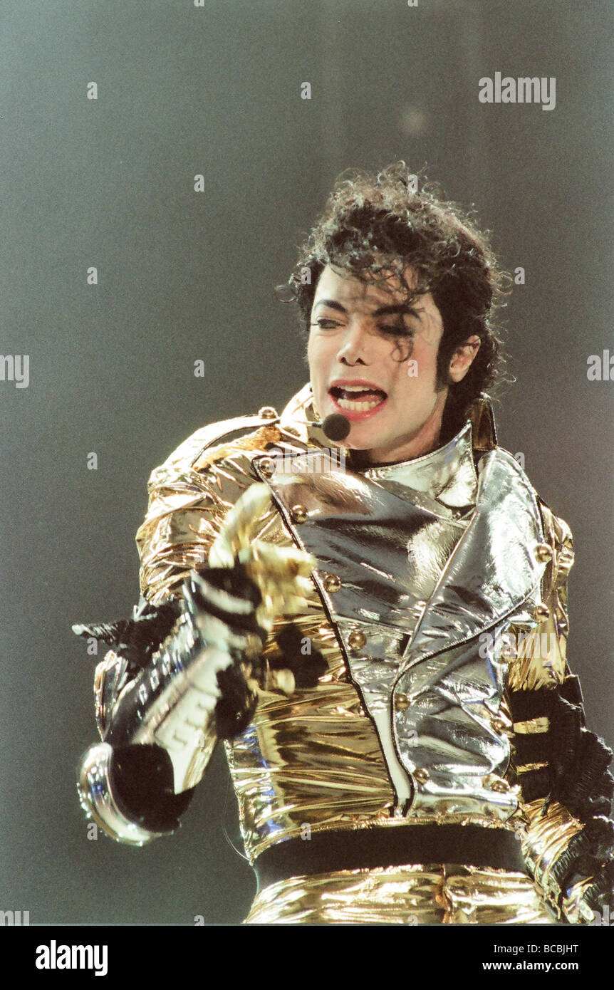 Michael Jackson seen here on stage at Sheffield 10th July 1997 Stock ...