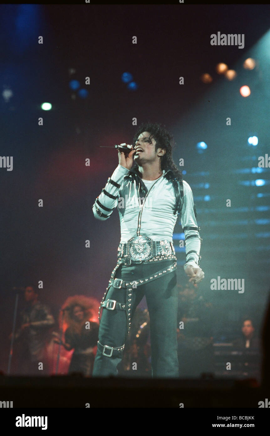 Michael Jackson can be seen performing on stage at Wembley during the ...