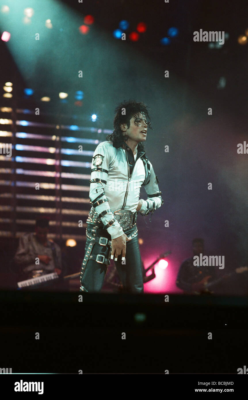 Michael Jackson can be seen performing on stage at Wembley during the ...