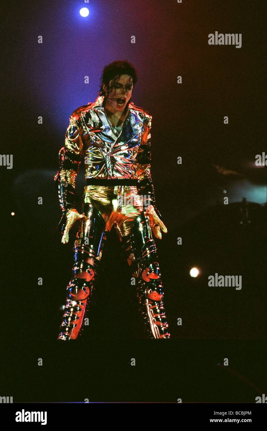 Michael Jackson seen here on stage in Prague 8th September 1996 Stock ...