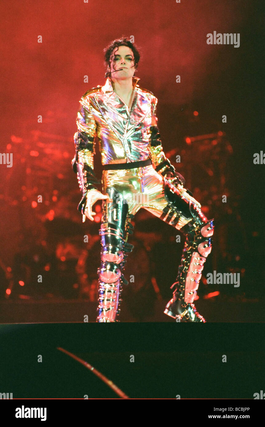 Michael Jackson seen here on stage in Prague 8th September 1996 Stock ...
