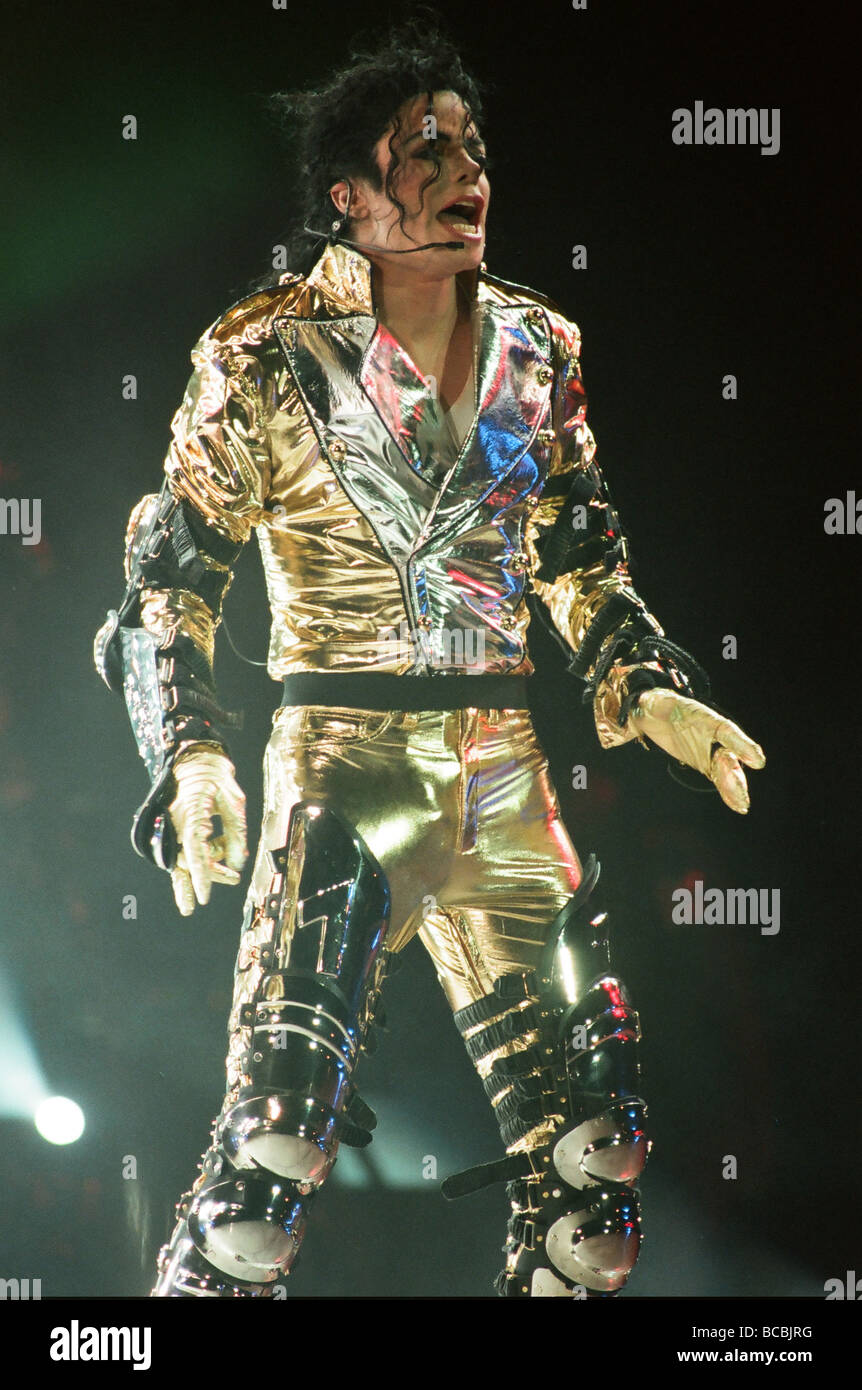 Michael Jackson seen here on stage in Prague 8th September 1996 Stock ...