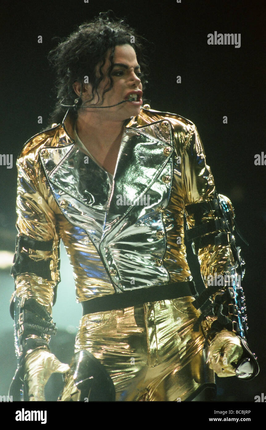 Michael Jackson seen here on stage in Prague 8th September 1996 Stock ...