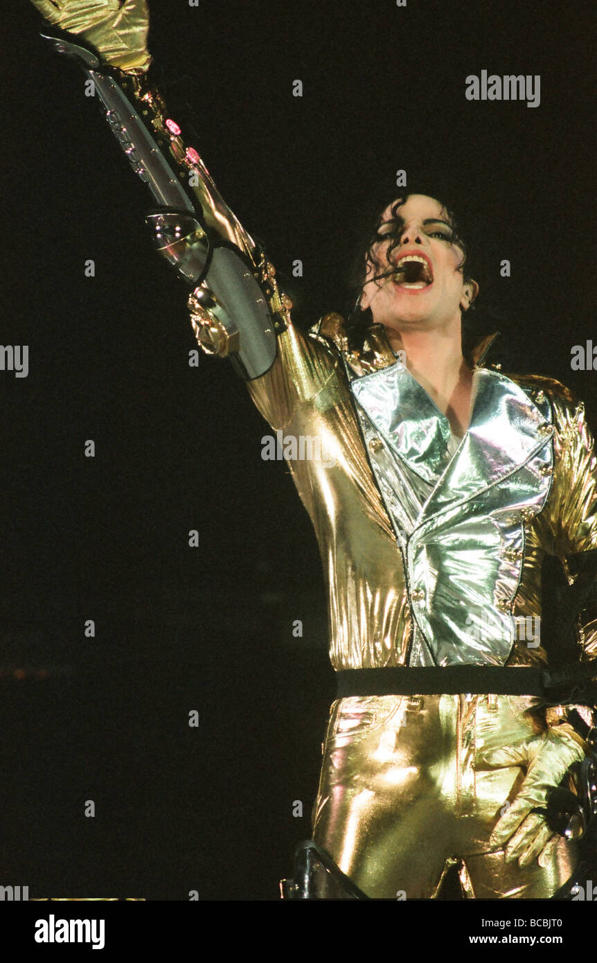 Michael Jackson seen here on stage in Prague 8th September 1996 Stock ...