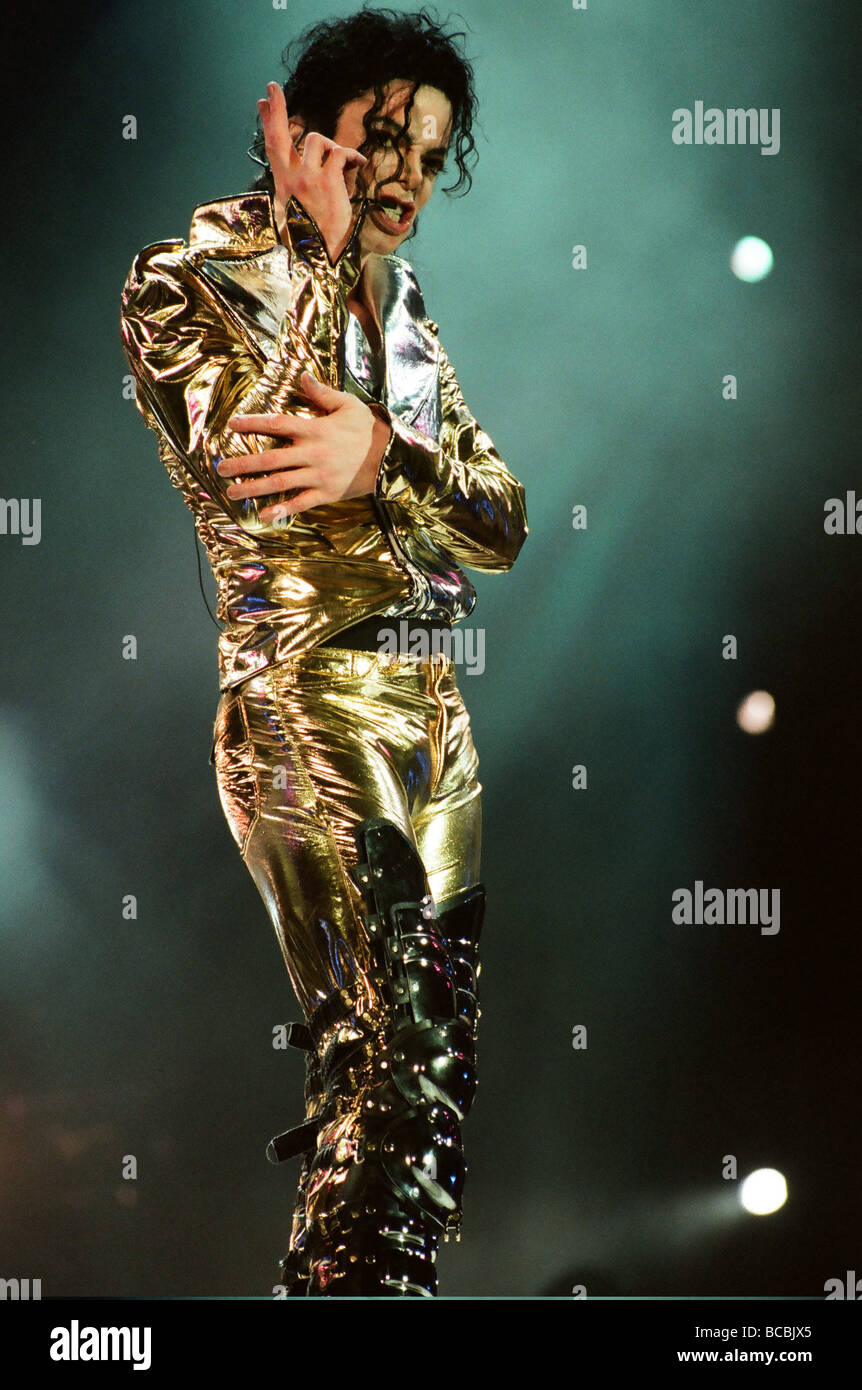 Michael Jackson seen here on stage in Prague 8th September 1996 Stock ...