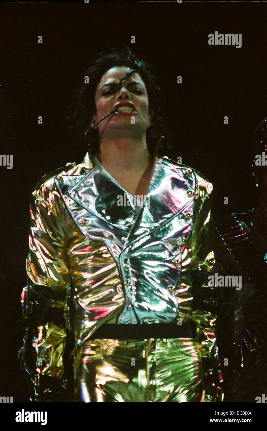 Michael Jackson seen here on stage in Prague 8th September 1996 Stock ...
