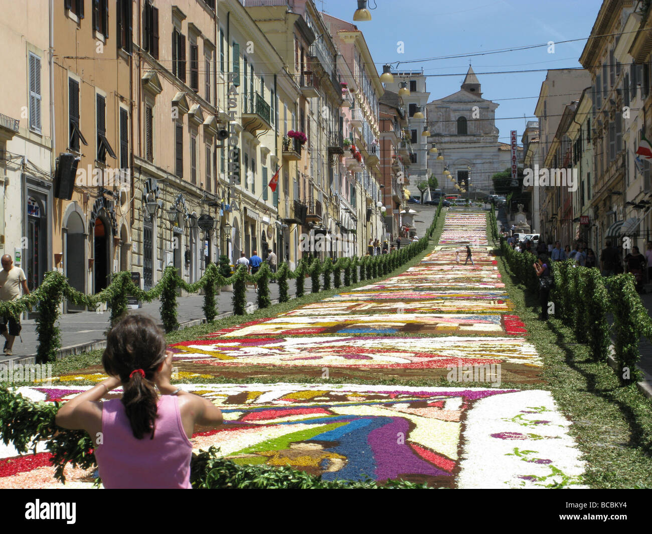 carnival infiorata flowers petals designs festival in genzano, lazio ...