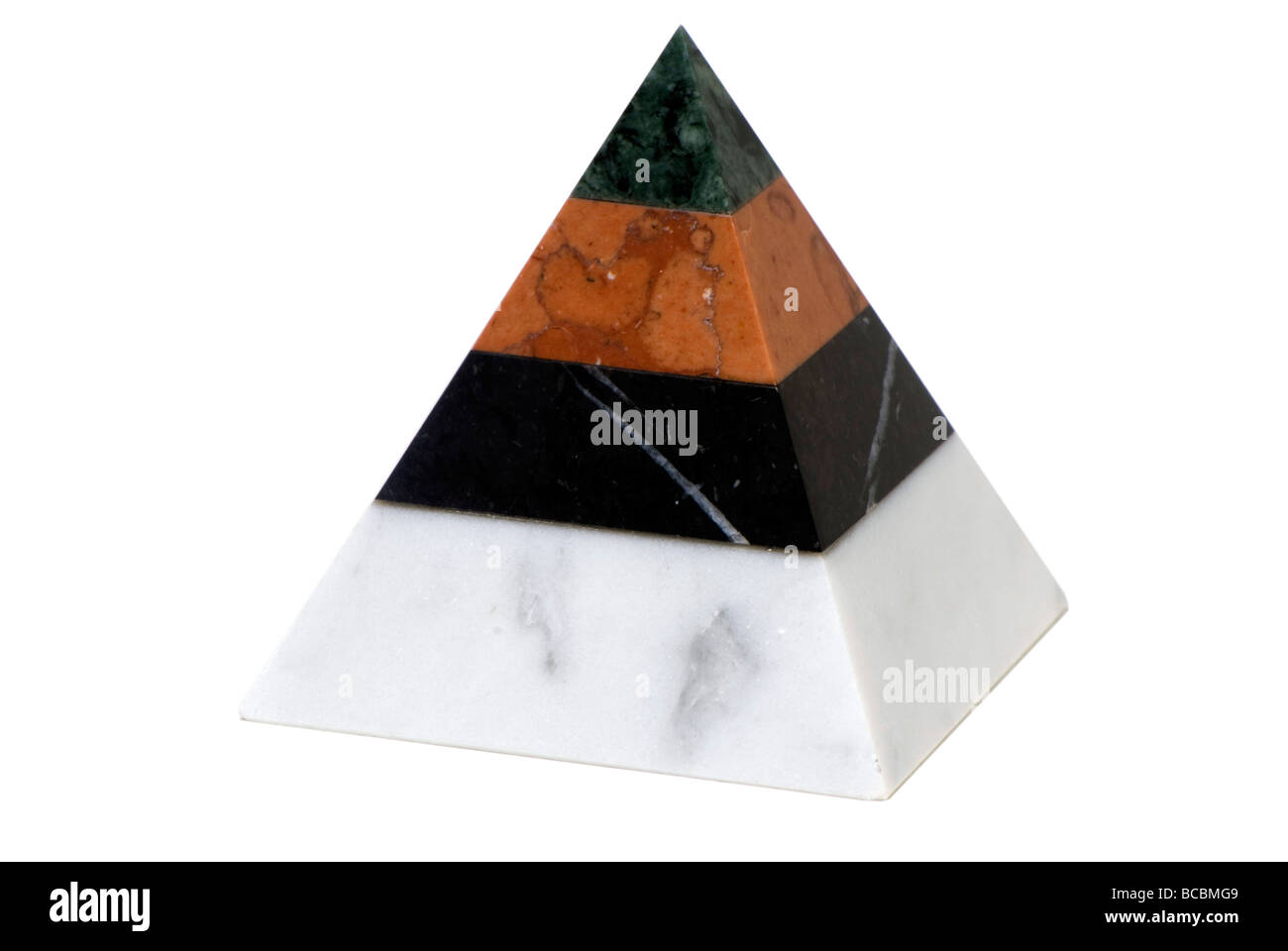 Italian marble pyramid decoration, made from different coloured marbles ...
